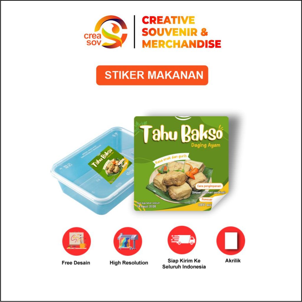Jual Creasov – Sticker Tahu Bakso Cromo Bulat Label Makanan Murah Cetak ...