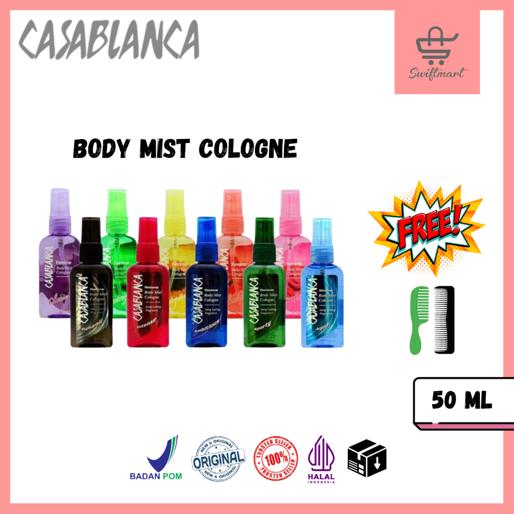 Jual CASABLANCA BODY MIST COLOGNE (50ml) | Shopee Indonesia
