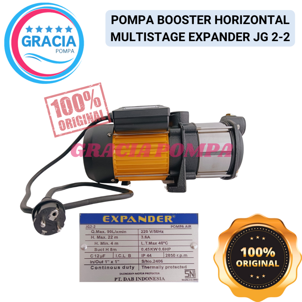Jual POMPA BOOSTER HORIZONTAL MULTISTAGE EXPANDER JG 2-2 Original Berkualitas - GRACIA POMPA ...