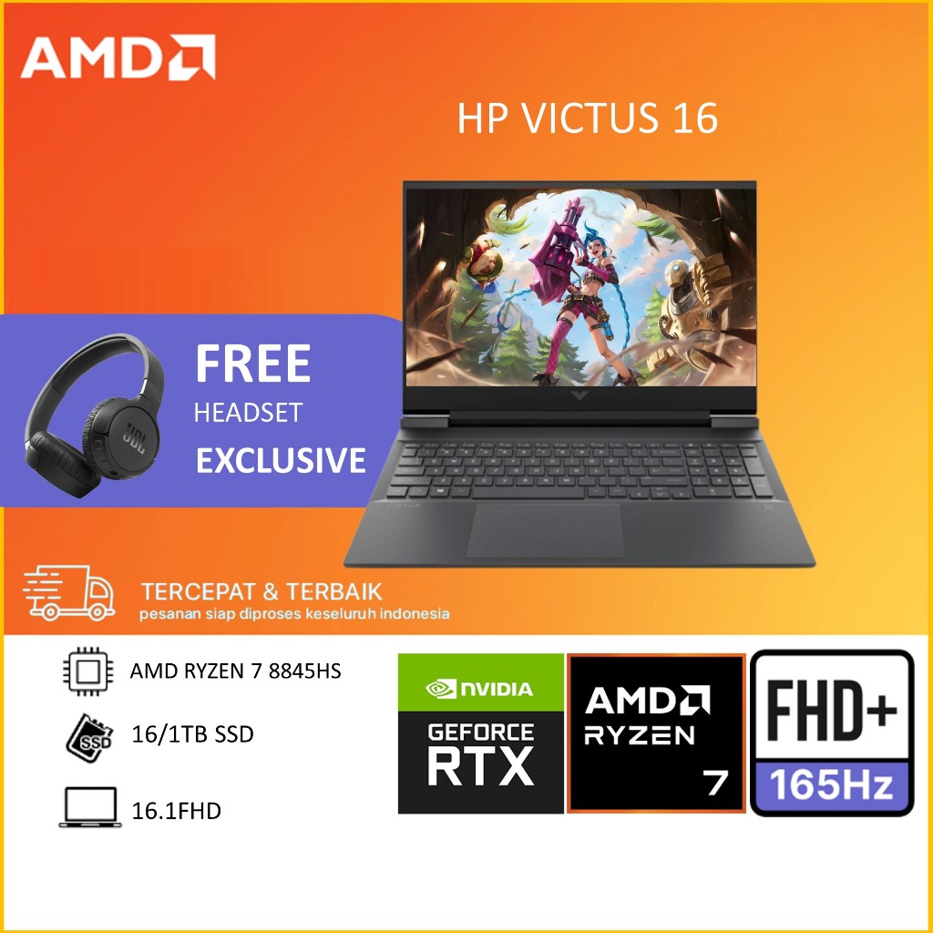 Jual HP VICTUS 16 RYZEN 7 8845HS RTX4070 8GB/ RAM 16GB 1TB W11+OHS 16 ...