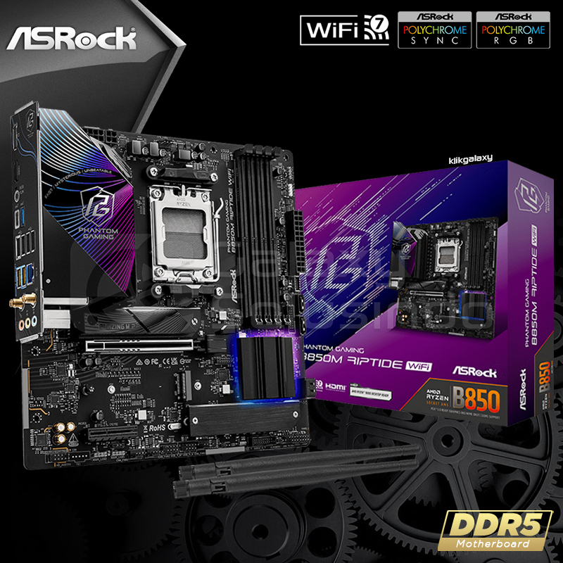 Jual Asrock B850M PG PHANTOM GAMING RIPTIDE WIFI - AMD B850 DDR5 WIFI7 ...