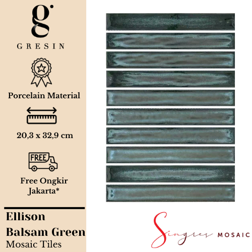 Jual Balsam Green Ellison Singres Mosaic Tiles | Mosaic Keramik ...