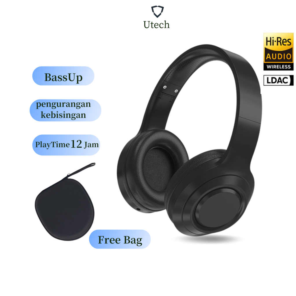 Jual Utech TWS Headset Bluetooth Super Bass Headphone Bluetooth Noise ...