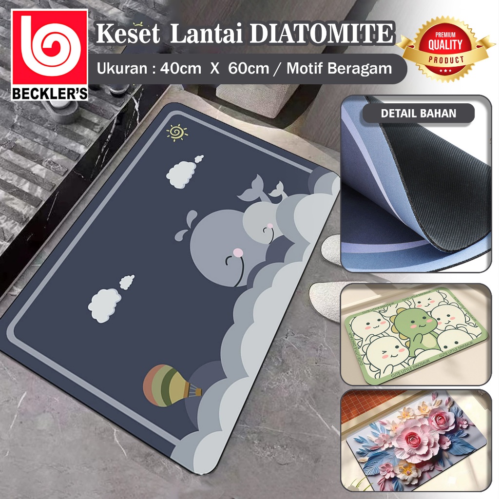 Jual (Beckler's) Keset Diatomite Ukuran 40X60CM Motif Kekinian Lucu ...