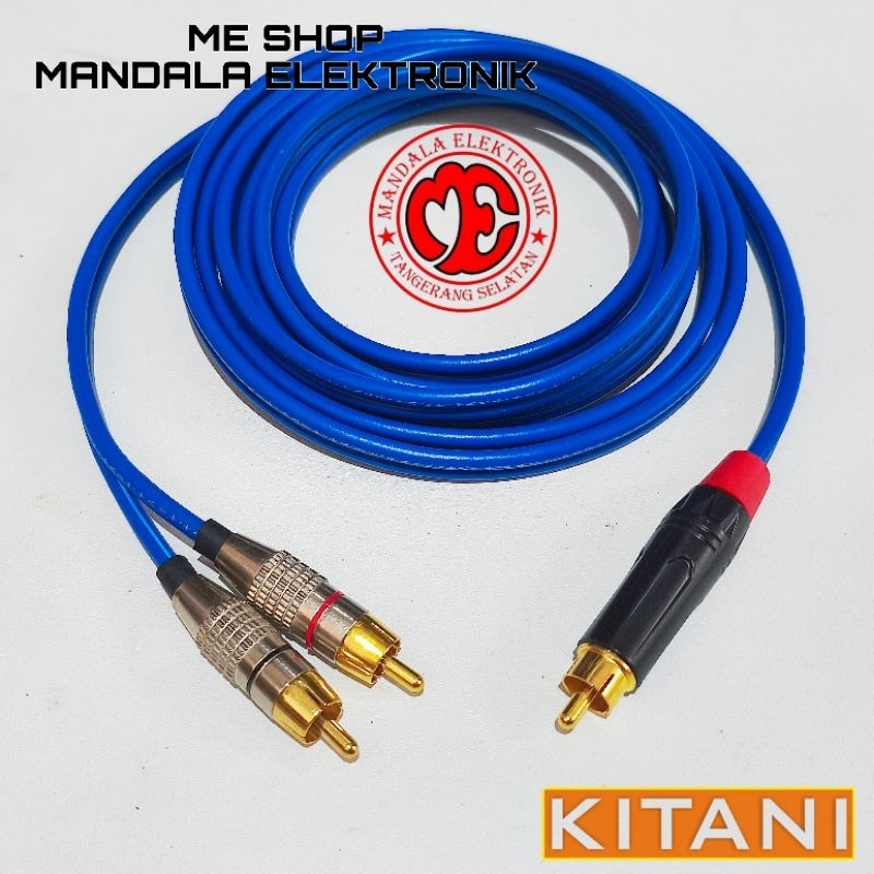 Jual kabel subwoofer audio rca 2rca male to 1rca male 3meter - 5meter ...