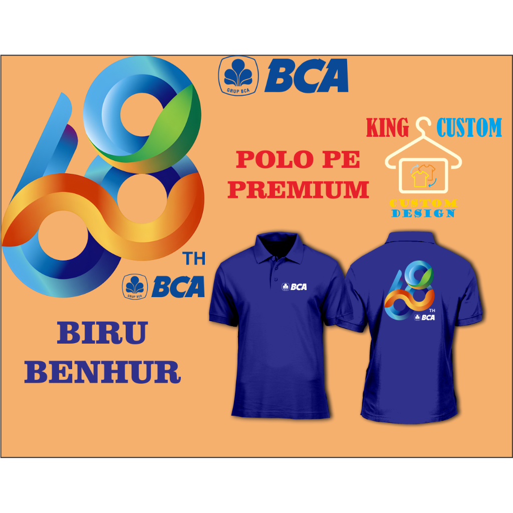 Jual Kaos Polo HUT BCA dewasa banyak pilihan warna | Shopee Indonesia