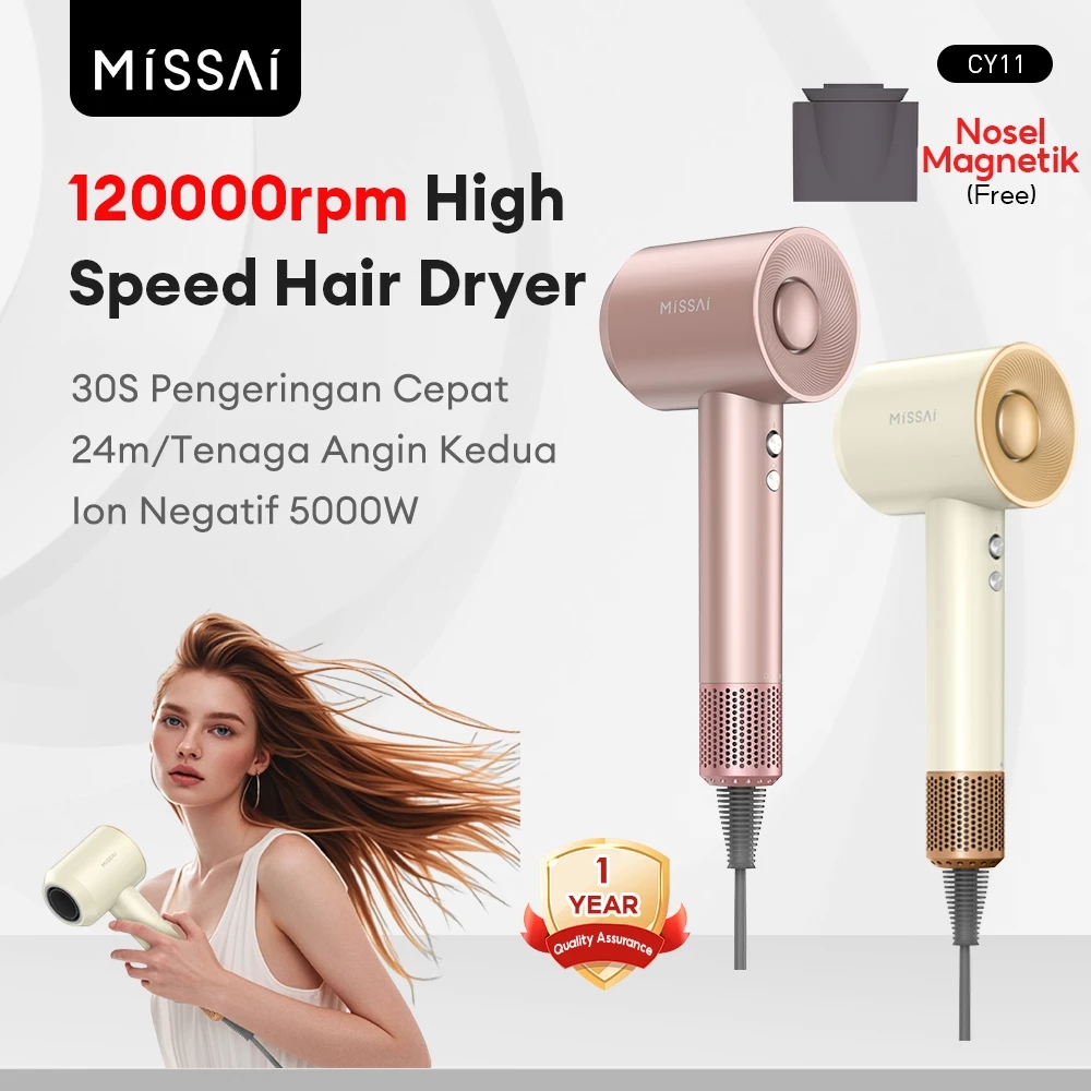 Jual Missai Hair Dryer Professional Perawatan Salon Alat Pengering Rambut 1200W Mini Hair Dryer ...