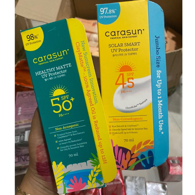 Jual Carasun Sunscreen - Healthy Matte UV Protector SPF 50+ PA++++ 70 ml | Carasun Solar Smart ...