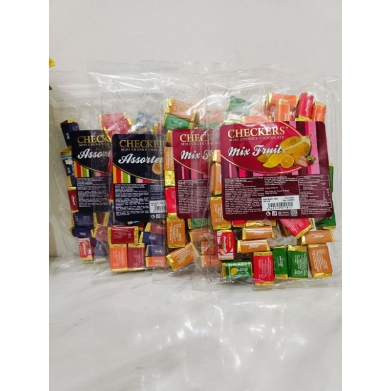 Jual Checkers mini chunky chocolateMix fruits berat 300 gram | Shopee ...
