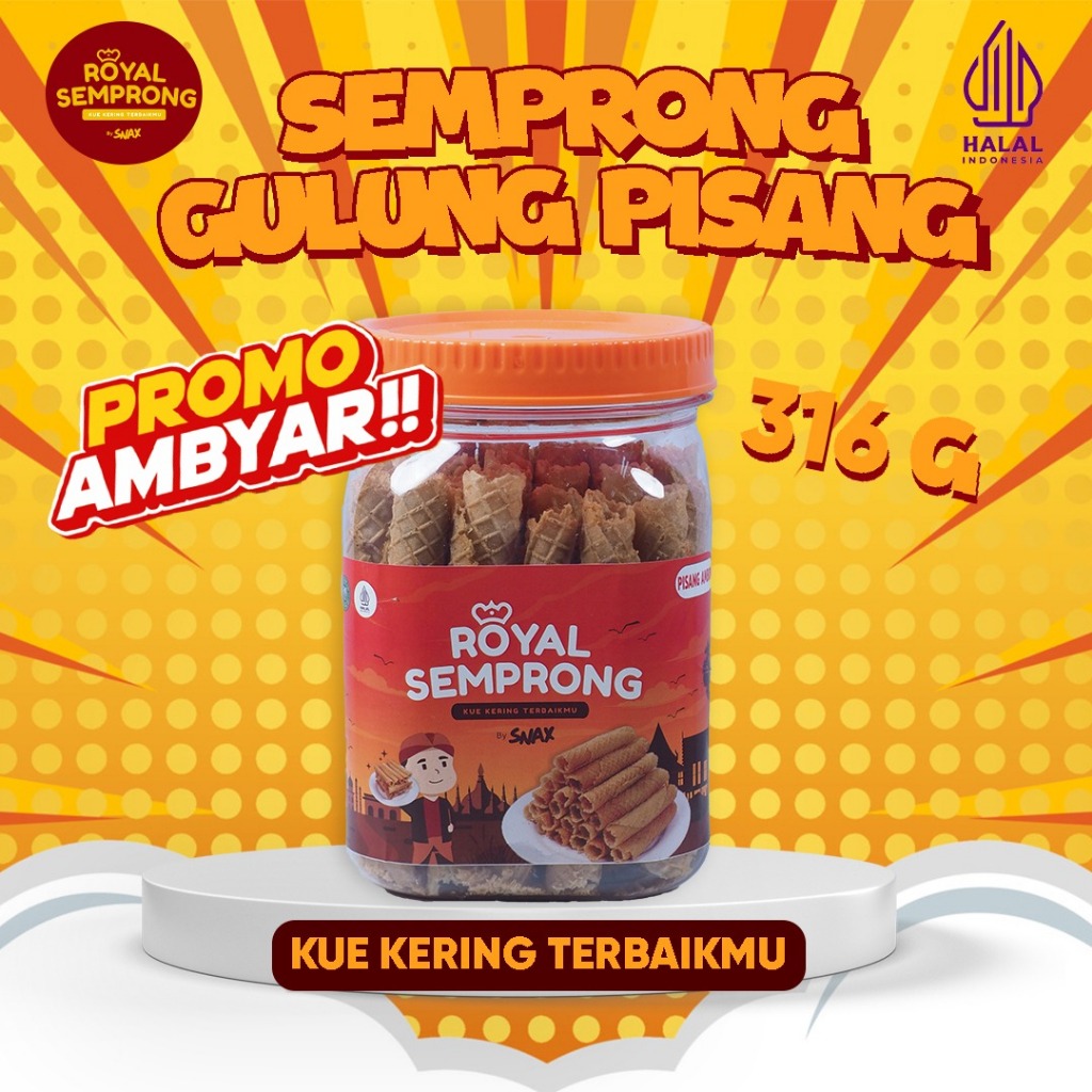 Jual Promo Ambyar Royal Semprong Gulung Kemasan Toples Rasa Pisang ...