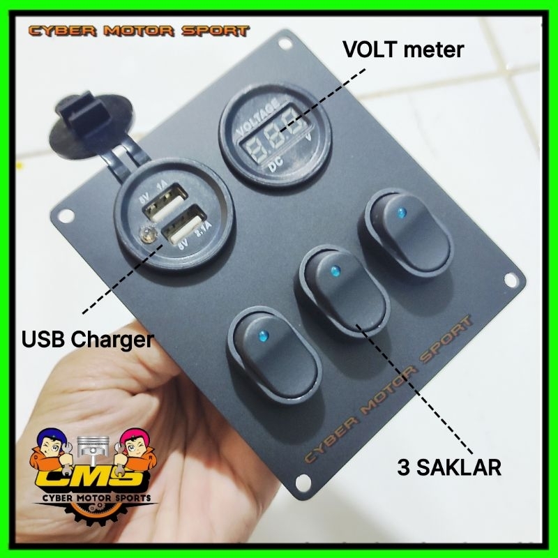Jual saklar universal 12v 24v mobil dashboard instrument 3 sakelar volt ...