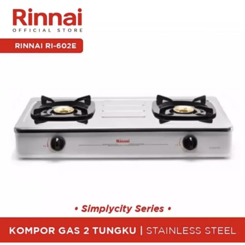Jual RINNAI KOMPOR GAS 2 TUNGKU RI 602E (W) PUTIH STAINLESS STEEL - KOMPOR GAS - RINNAI 2 TUNGKU ...