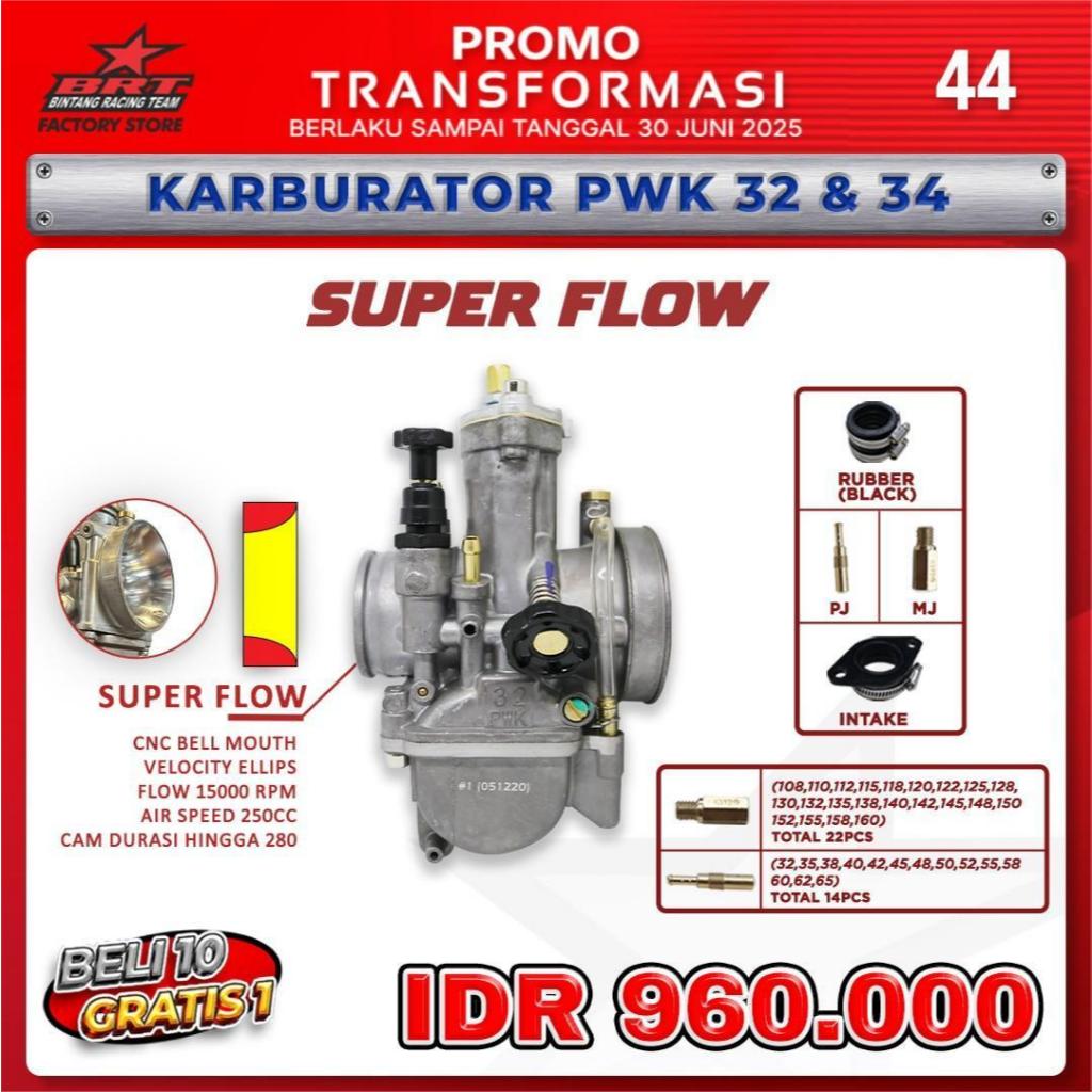 Jual PAKET SUPER FLOW KARBURATOR PWK 32 DAN 34 BRT / KARBURATOR PWK 32 ...
