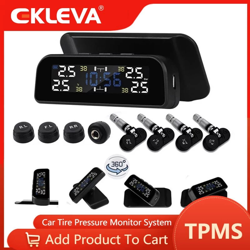 Jual EKLEVA Alarm Pengukur Tekanan Ban Mobil Dengan Layar Ban TPMS Mobil Tire Pressure Monitor ...