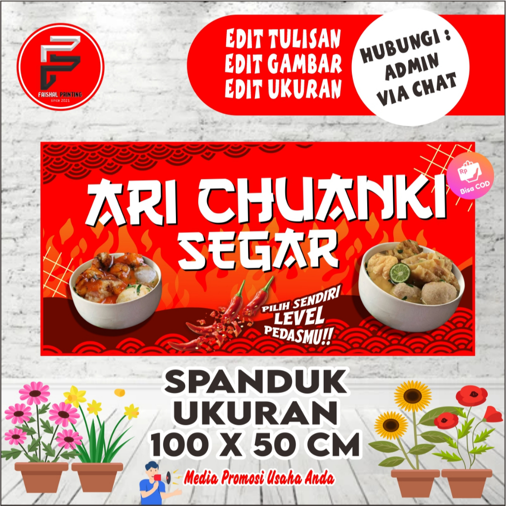Jual Spanduk Banner Baso Cuanki UKuran 100 x 50 cm | Shopee Indonesia