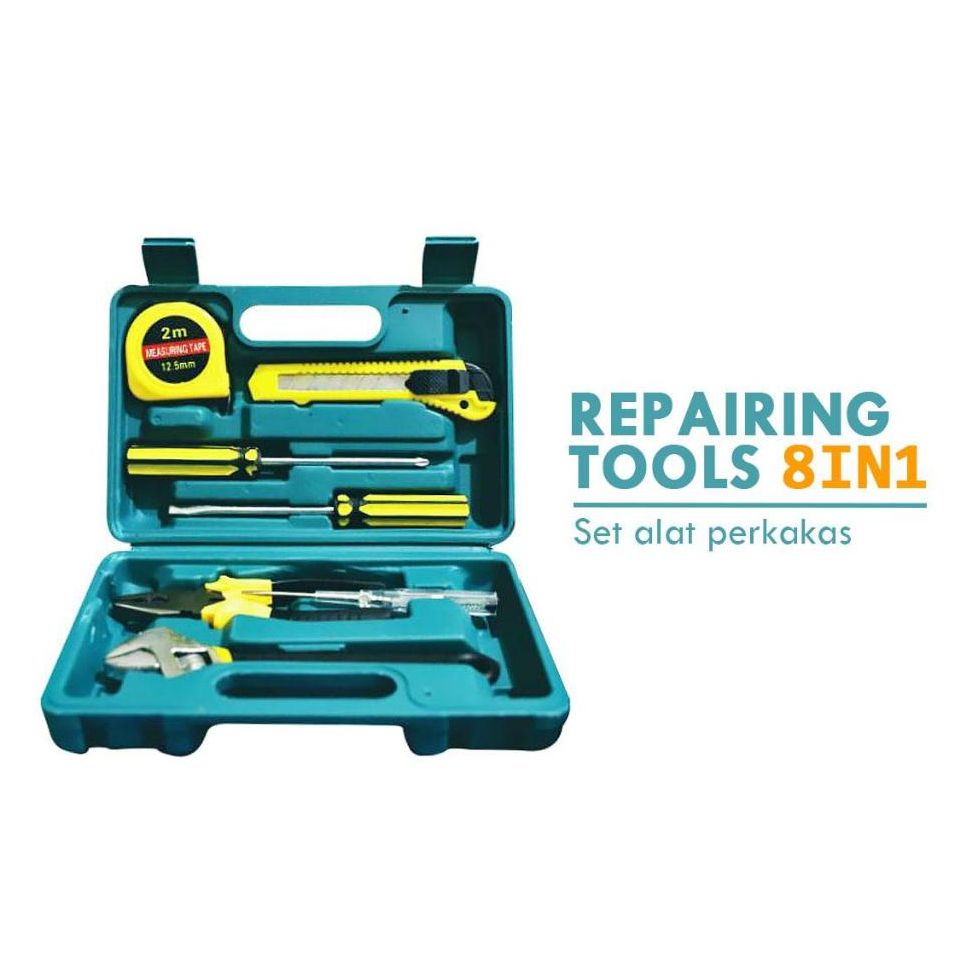 Jual Kunci Perkakas Repairing Tool Set 8in1 Box Alat Tukang Perbaikan ...