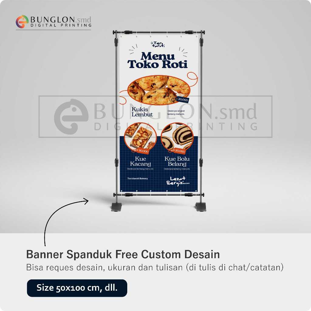 Jual PRINT CETAK SPANDUK BANNER TOKO ROTI FREE DESAIN | Shopee Indonesia