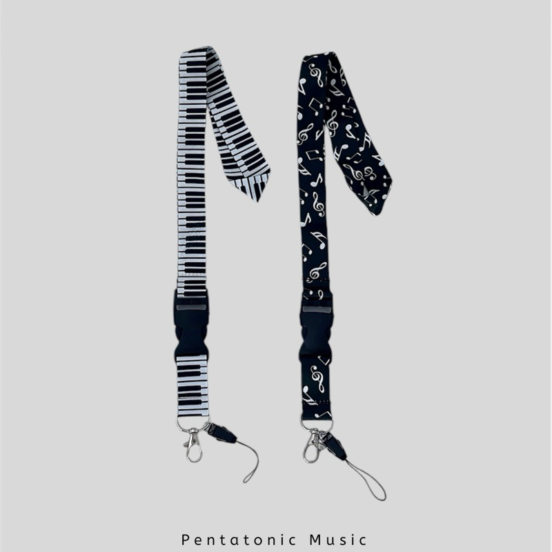 Jual Piano Musical Notes Lanyard Gantungan ID Card Musik Pentatonic ...