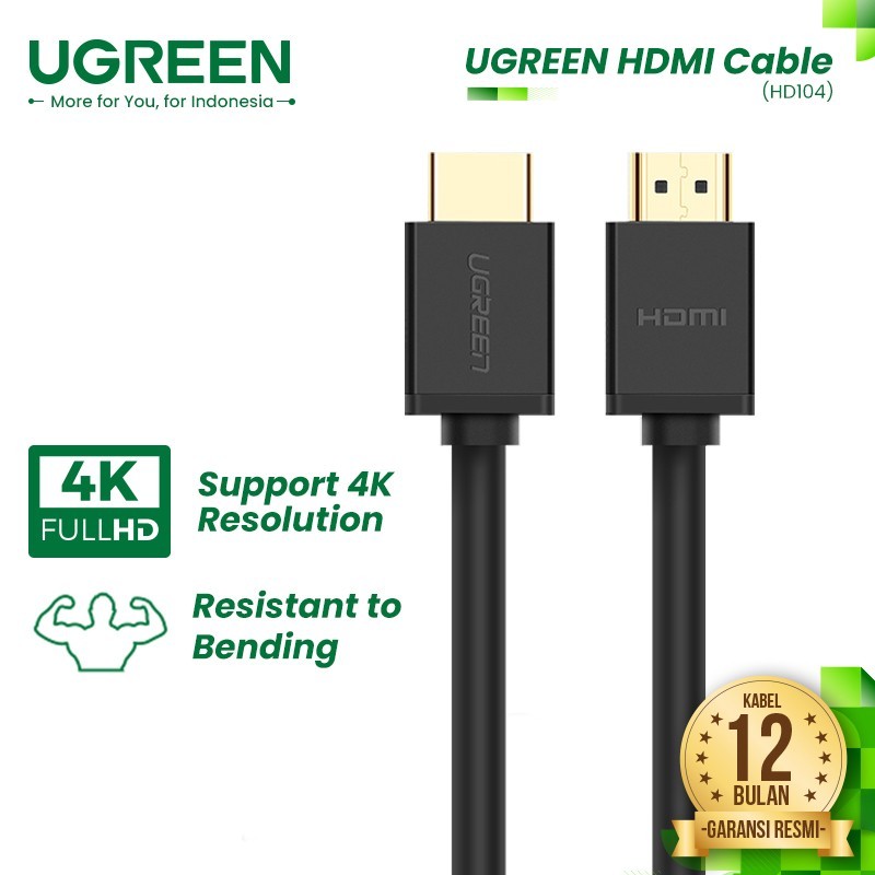 Jual UGREEN HDMI Cable 3M 10108 black / Kabel HDMI Plus Ethernet 3 meter | Shopee Indonesia