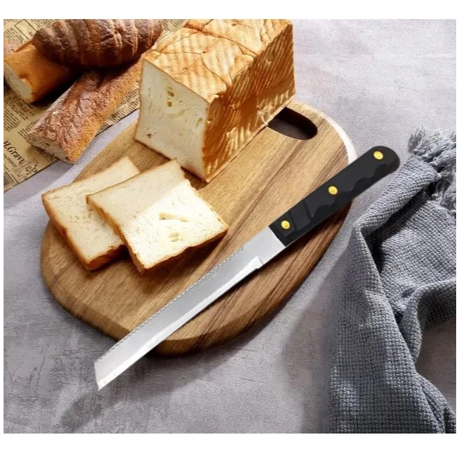 Jual Pisau Roti Panjang 2 Sisi Bread Knife Stainless Steel Alat Potong ...