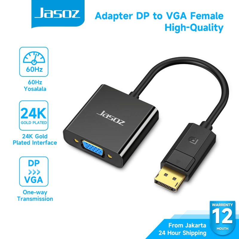 Jual Jasoz Connection DP to VGA Converter 1080p 60hz Display Port ...