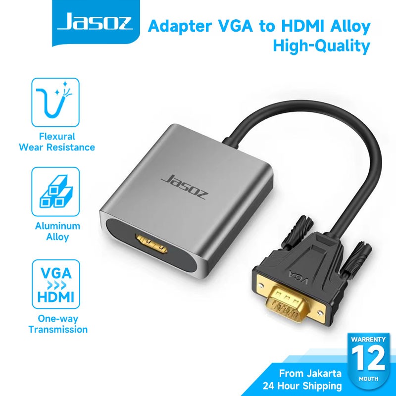 Jual Jasoz VGA to HDMI Converter Adapter 1080P HD With Power Supply And ...