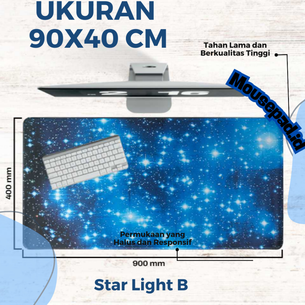 Jual Gaming Mouse Pad XL Desk Mat Motif Starlight Ukuran 90 cm x 40 cm ...