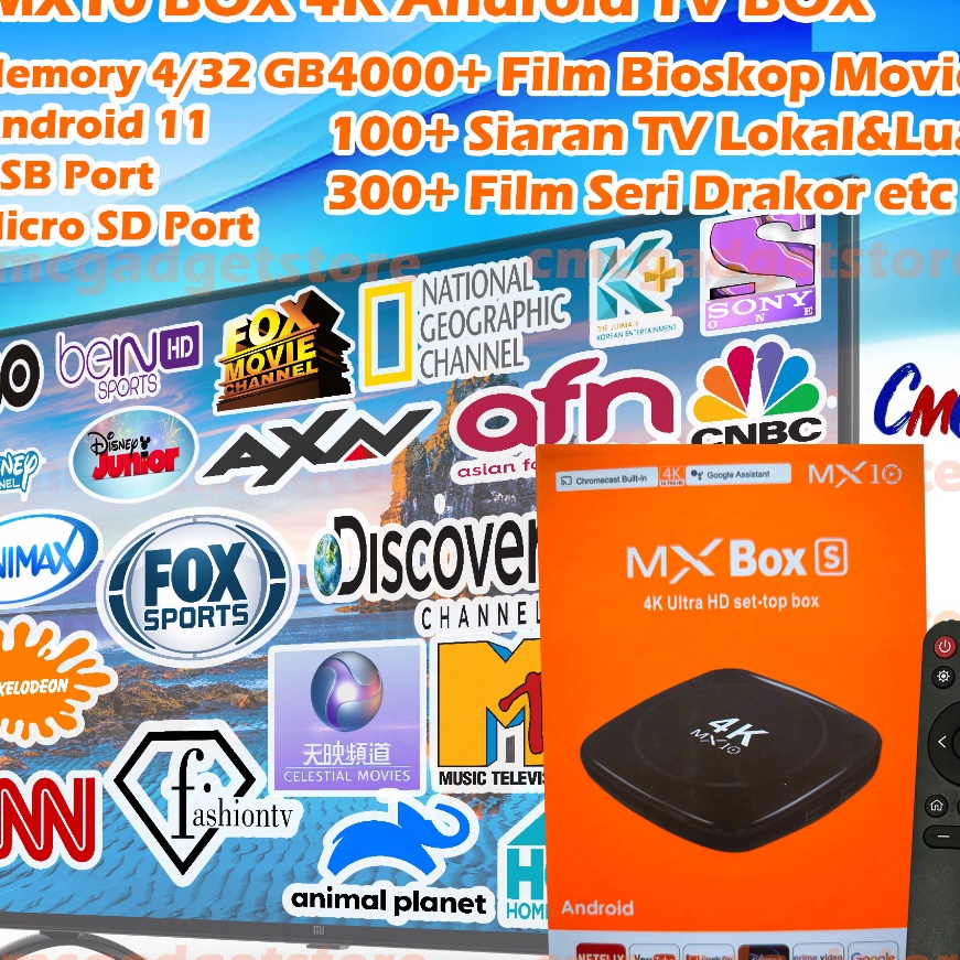 Jual Super FULL CHANNEL MX1 Box Stick 4K MXQ Pro 4K 5G Movie Android TV ...