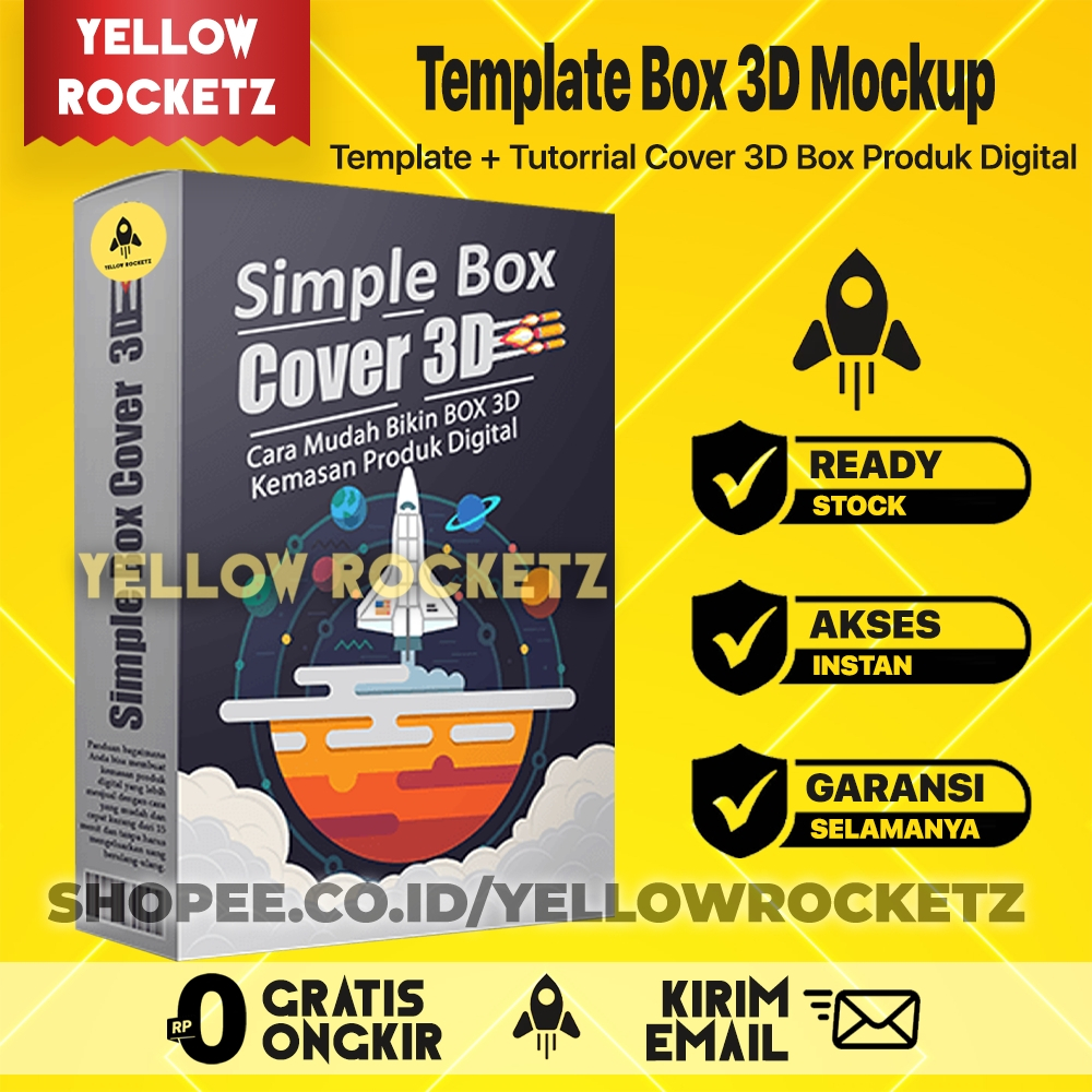 Jual Template 3D COVER BOX MOCKUP Digital Product - Desain Cover ...
