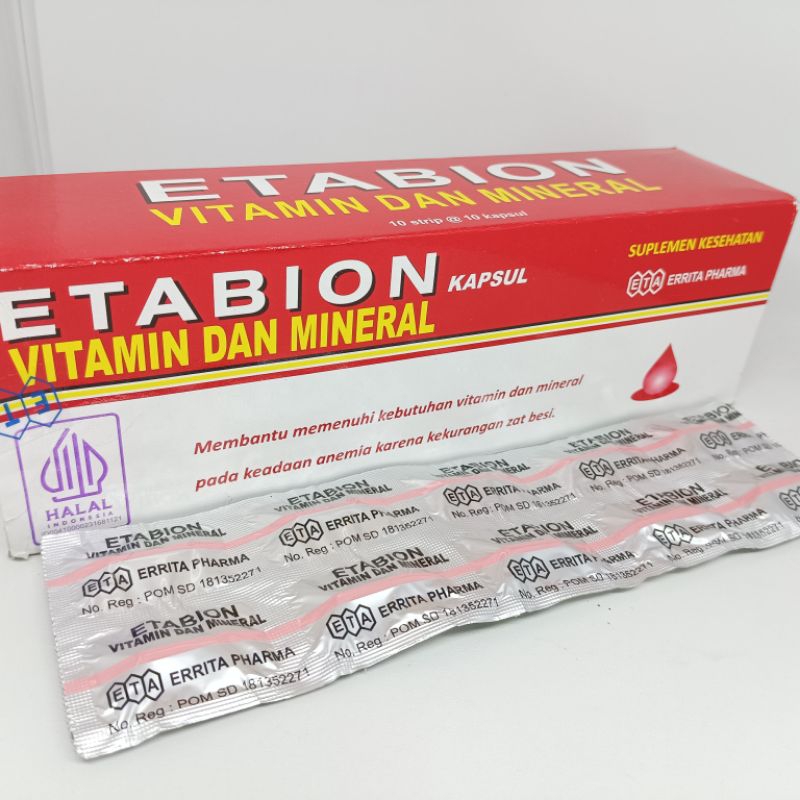 Jual ETABION KAPSUL VITAMIN DAN MINERAL / ZAT BESI / TAMBAH DARAH ...