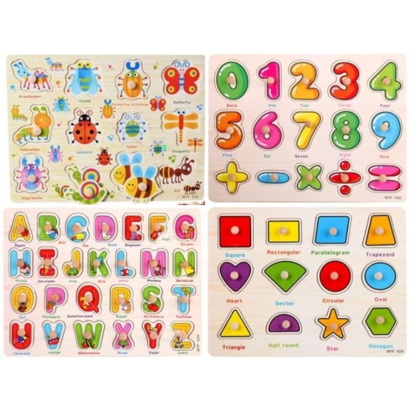 Jual Puzzle kayu mainan edukasi / mainan puzzle kayu bergambar | Shopee ...