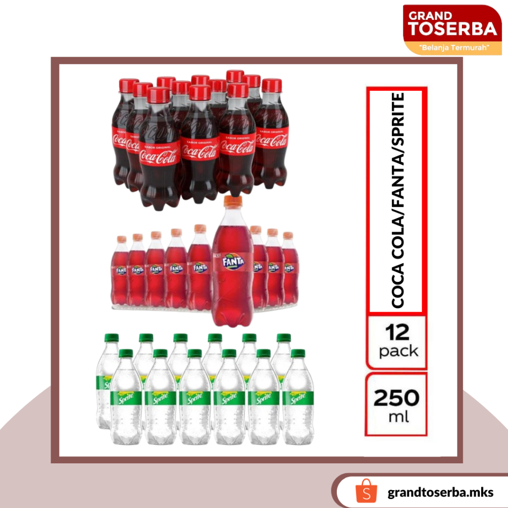 Jual Coca Cola/Fanta/Sprite 250ml Botol 250ml Mini 1 Pak/ Karton Isi 12 ...