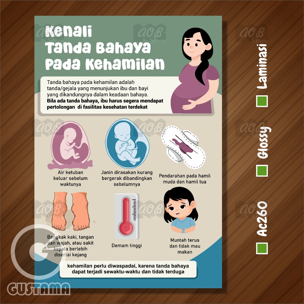 Jual Poster Tanda Bahaya Kehamilan, Promosi Kesehatan Poliklinik Laminasi A3 | Shopee Indonesia