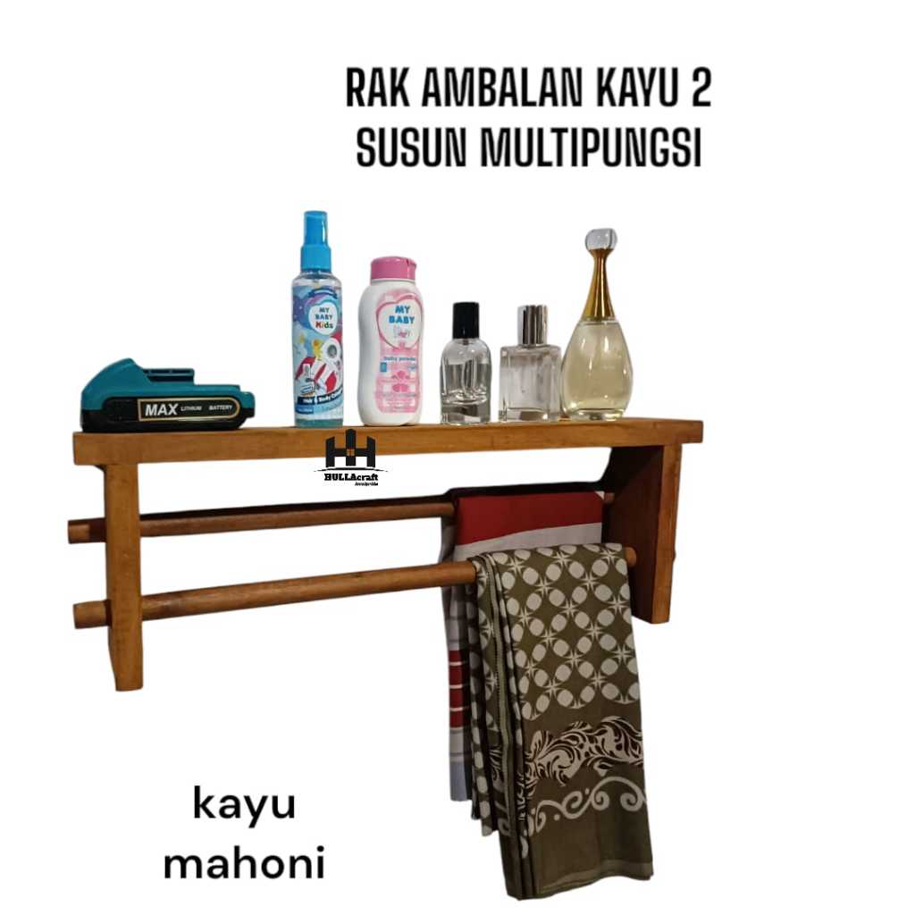 Jual Rak Display Kayu Multipungsi untuk Medali, Hijab, Handuk, dan ...
