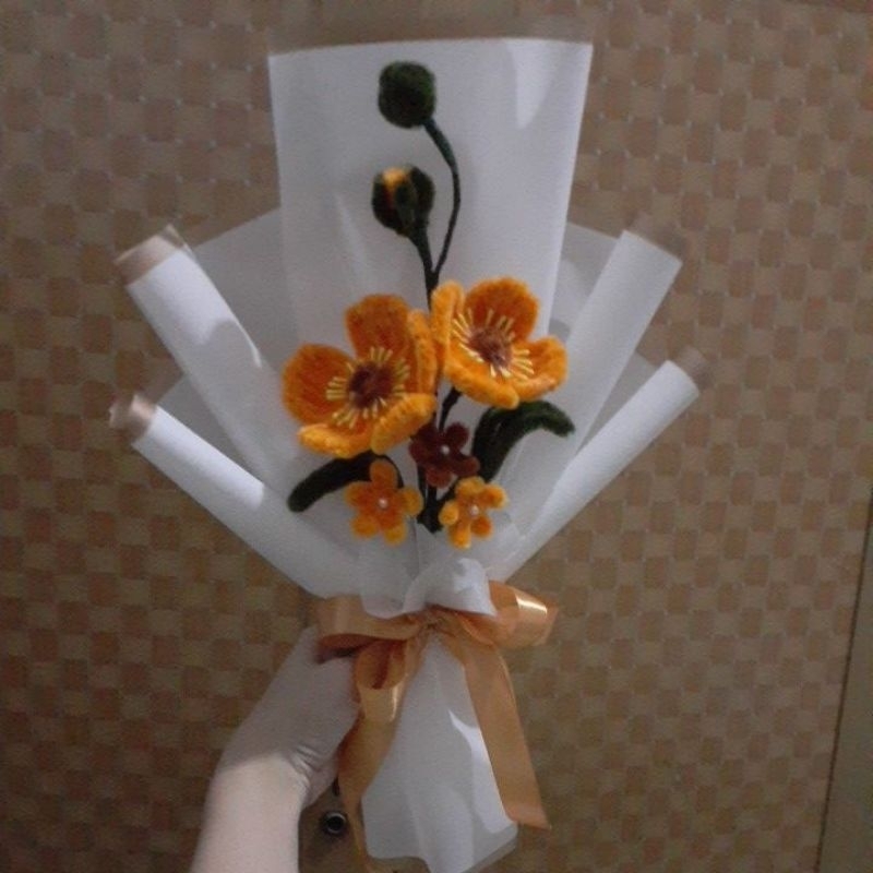 Jual buket bunga popy dan deasy | buket kawat bulu | Shopee Indonesia