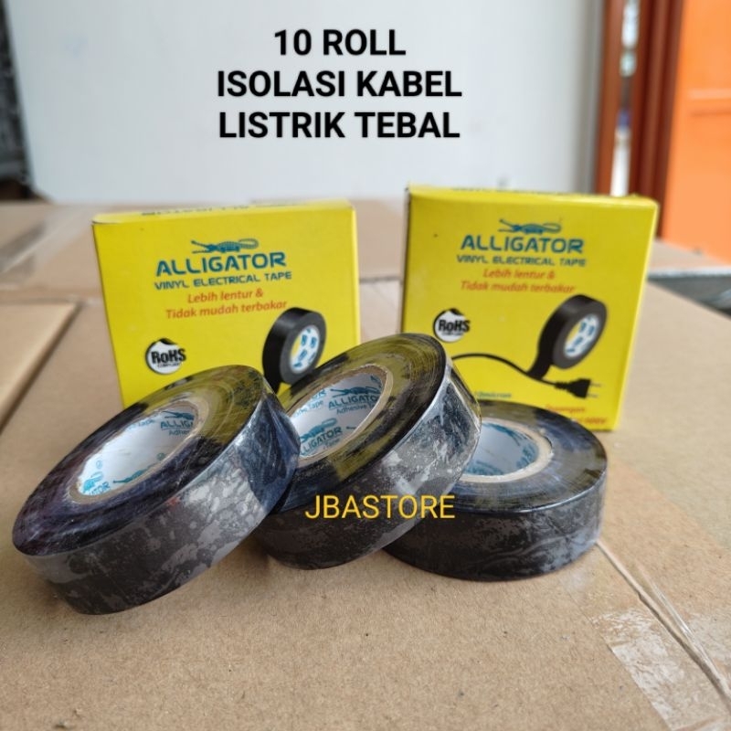 Jual 10 Roll Isolasi Listrik Kabel Tebal 19mm x 20 M | Shopee Indonesia
