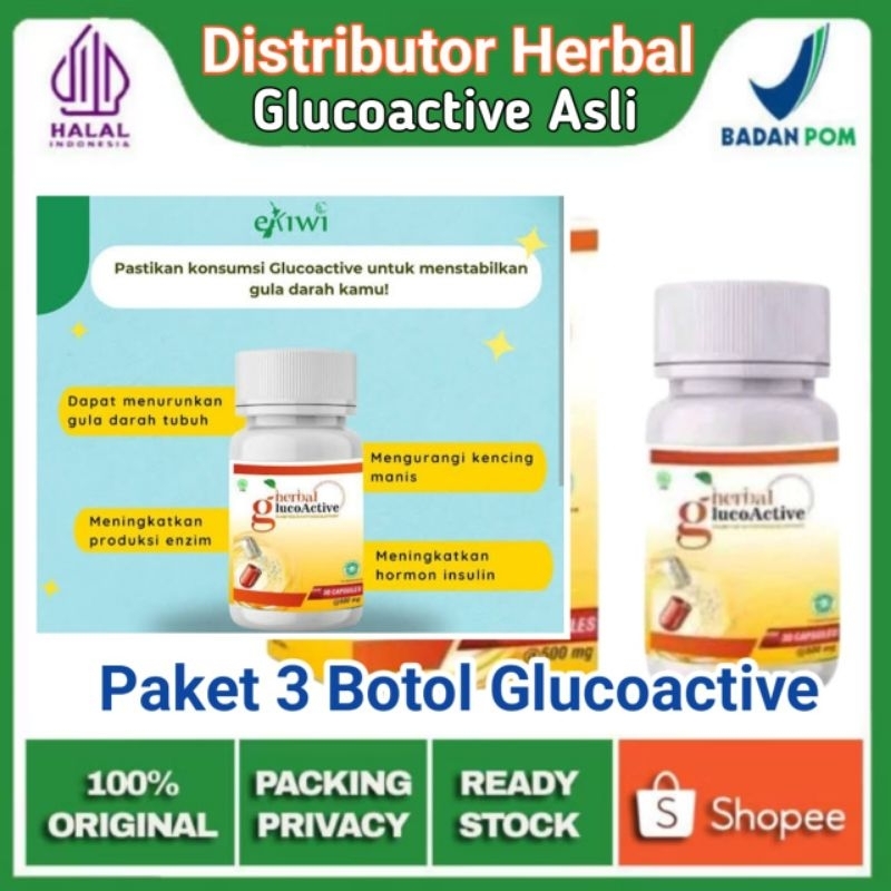 Jual PAKET 3 BOTOL GLUCOACTIVE ASLI ORIGINAL OBAT DIABETES KENCING ...