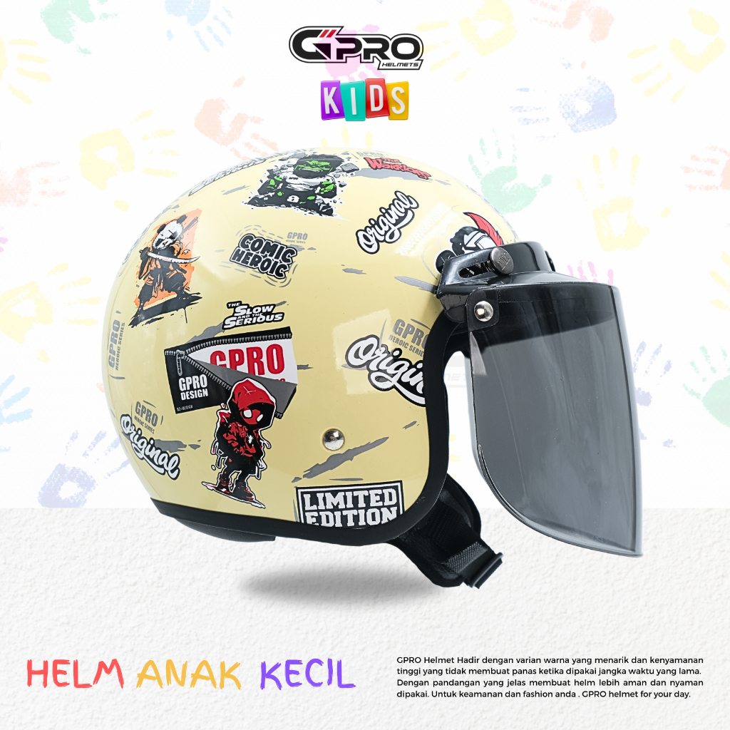 Jual HELM BOGO RETRO ANAK JUNIOR Perempuan Laki - Laki / Wanita Pria ...