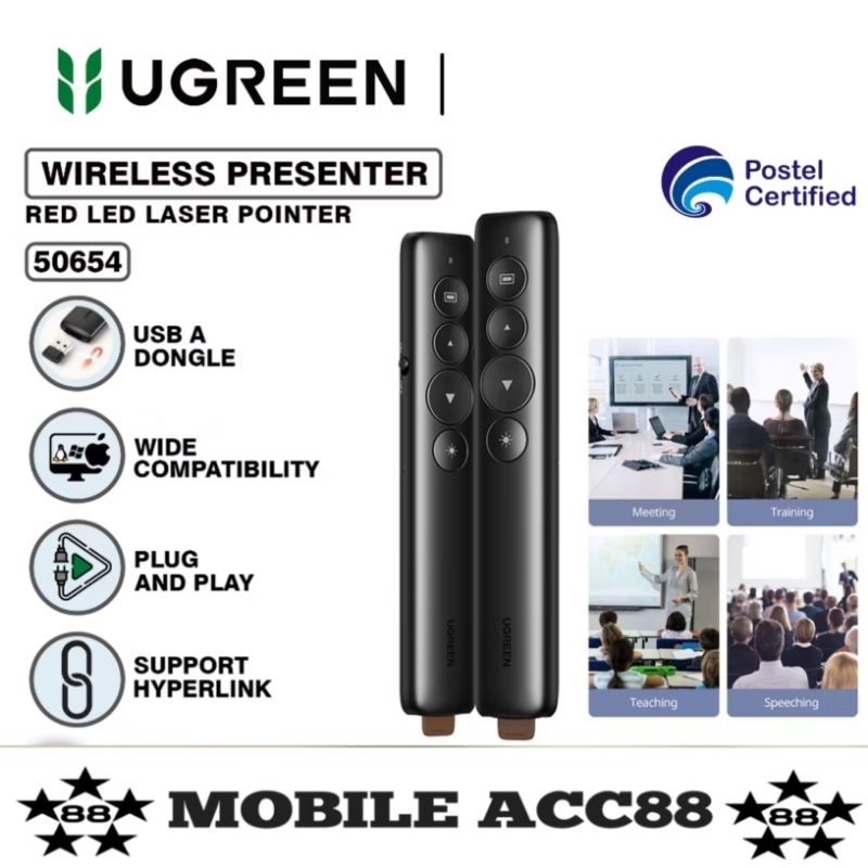 Jual UGREEN ORIGINAL Wireless Laser Pointer Presenter USB PPT Power ...