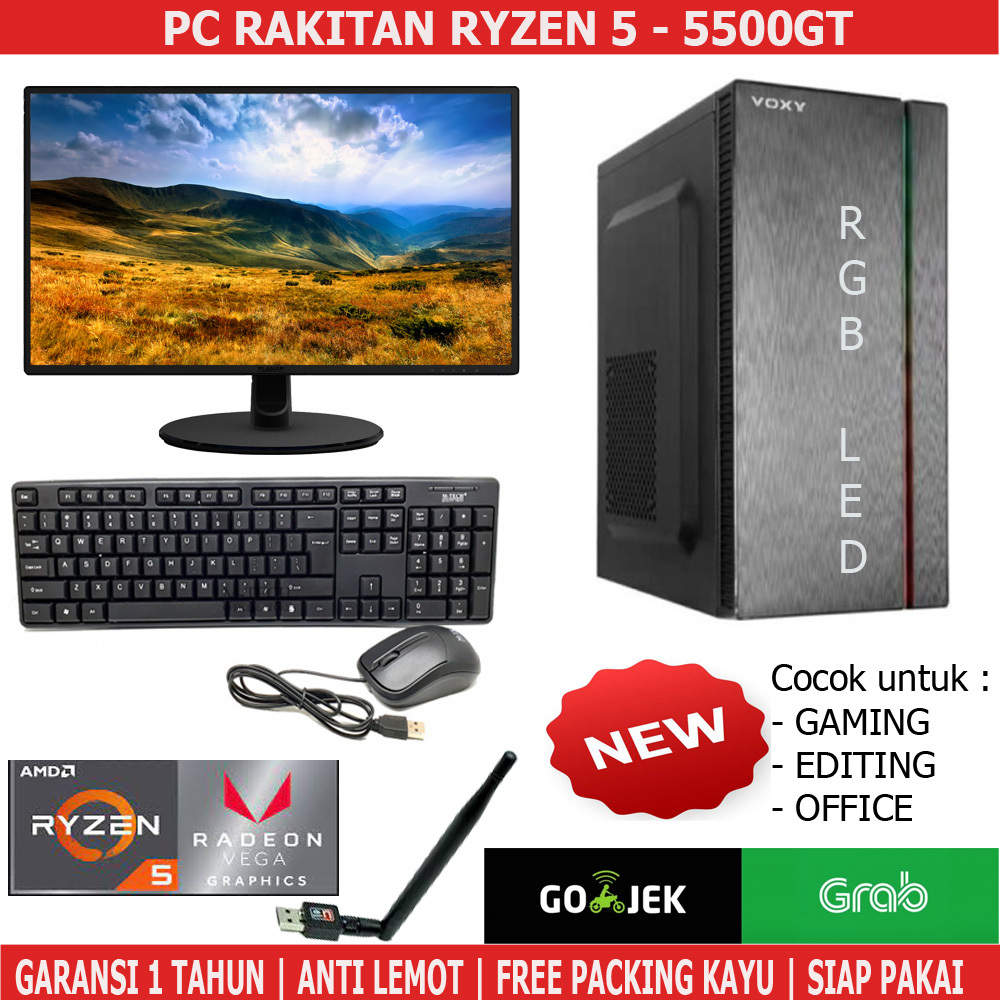 Jual KOMPUTER/PC RAKITAN RYZEN 5-5500GT DESAIN/EDIT/LIVE/DESIGN/OFFICE ...