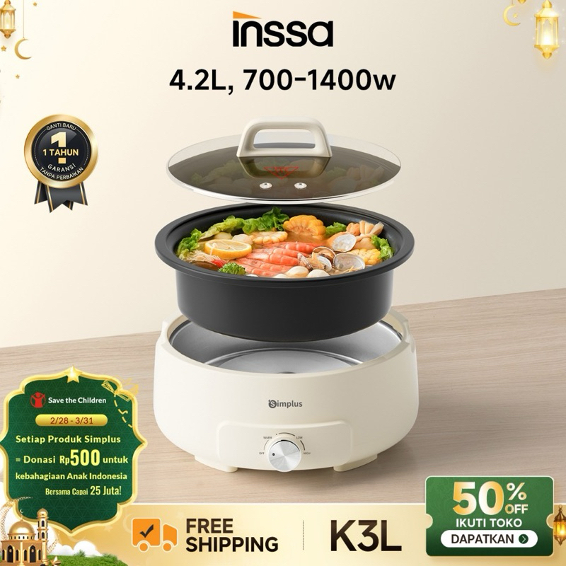 Jual Panci Listrik Inssa x Simplus | Shopee Indonesia