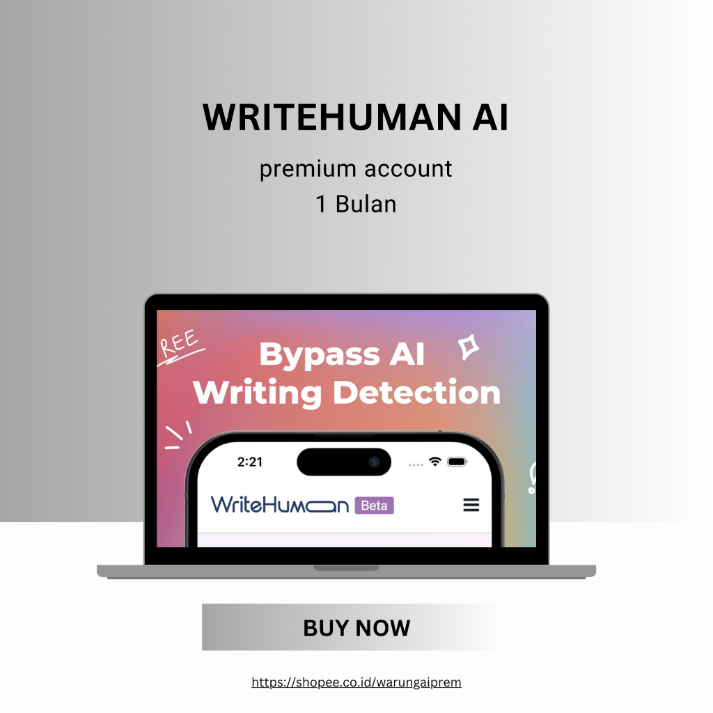 Jual Writehuman AI Premium Unlimited | 1 Bulan | Full Garansi | Support Full 24 jam | Shopee ...