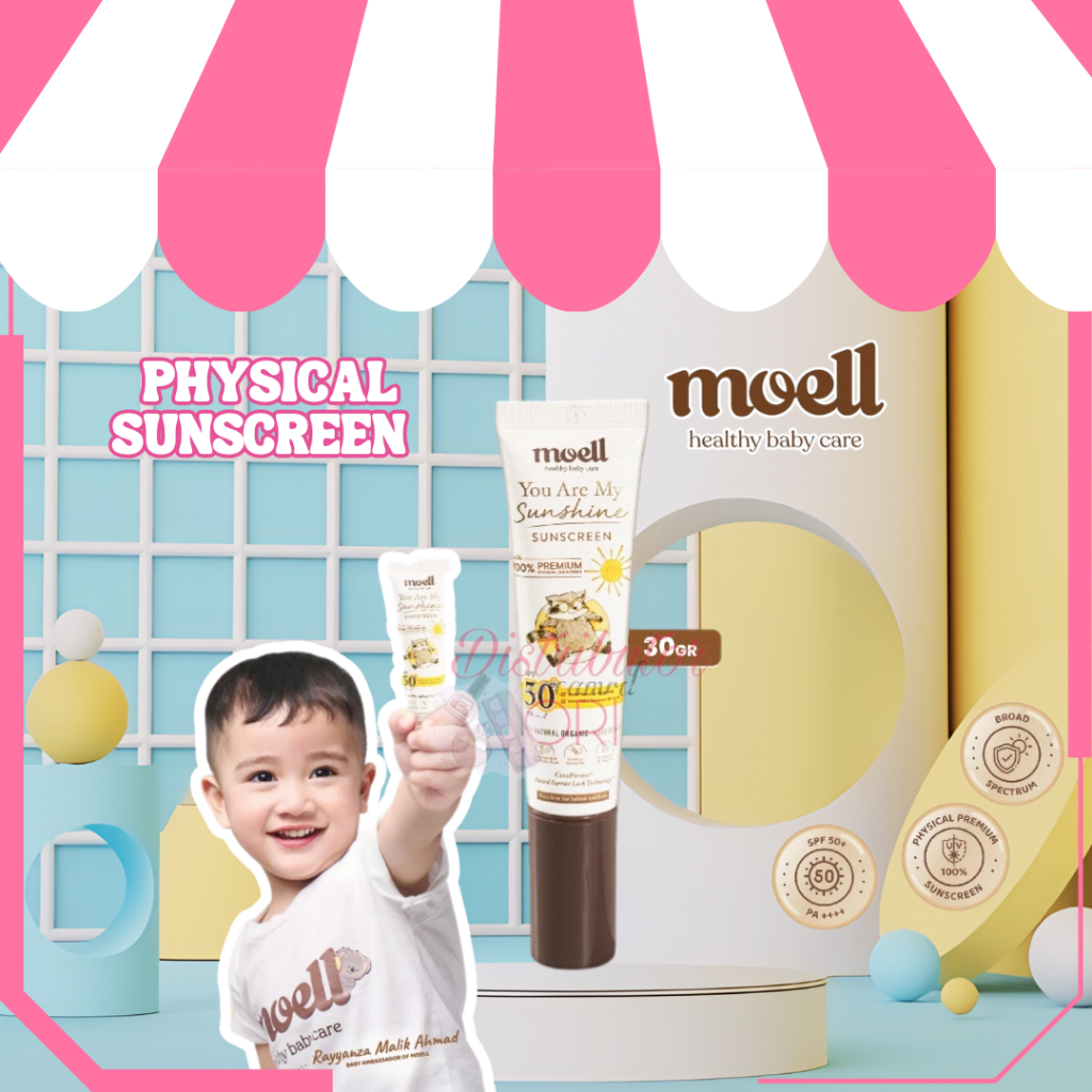 Jual MOELL PHYSICAL SUNSCREEN ANAK & BAYI SPF 50+ (PA++++) TAHAN AIR ...
