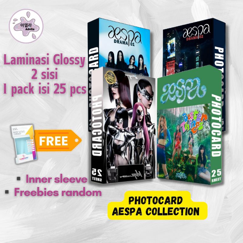 Jual Aespa Photocard Collection Premium - 2 sisi - 1 Pack isi 25Pcs Pc Aespa | Shopee Indonesia
