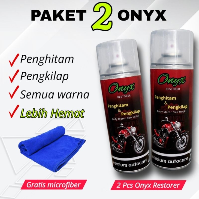 Jual Paket 2 Onyx Restorer Penghitam Dan Pengkilap Motor Mobil | Shopee ...