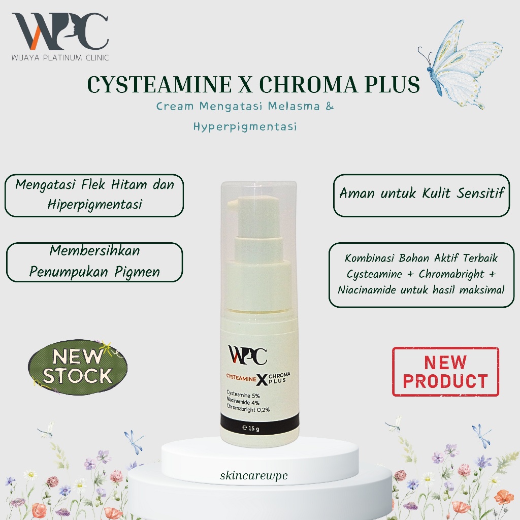 Jual WPC Mela Cysteamine X Chroma Plus- Cream Mengatasi Melasma & Hyperpigmentasi | Shopee Indonesia