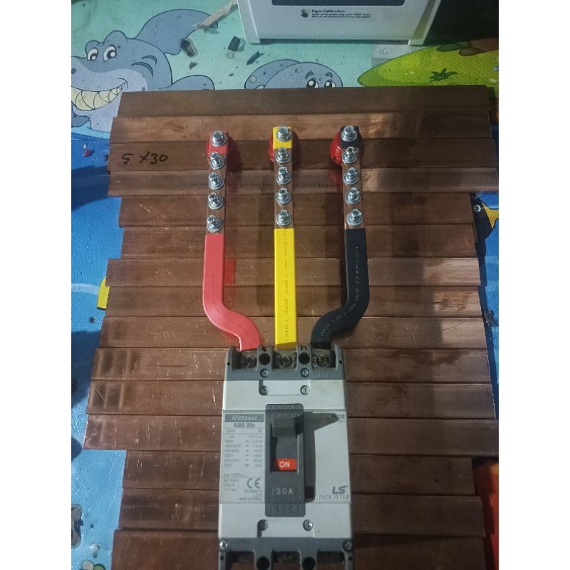 Jual Busbar R S T Uk 15×3 Panjang@20cm, untuk kapasitas 100a | Shopee ...