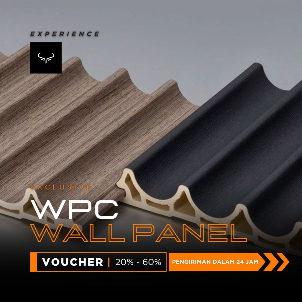 Jual EX Wood Panel WPC Motif Kayu 145cm x 20cm x 15mm Panel Dinding WPC ...