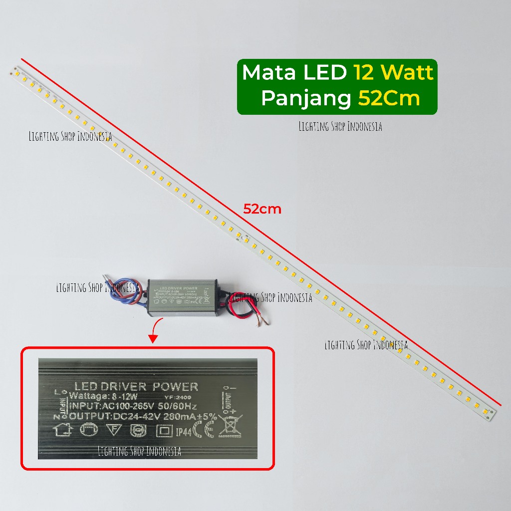 Jual Lampu mata strip panjang led dan trafo led 8w 9w 11w 12w 14w bisa ...