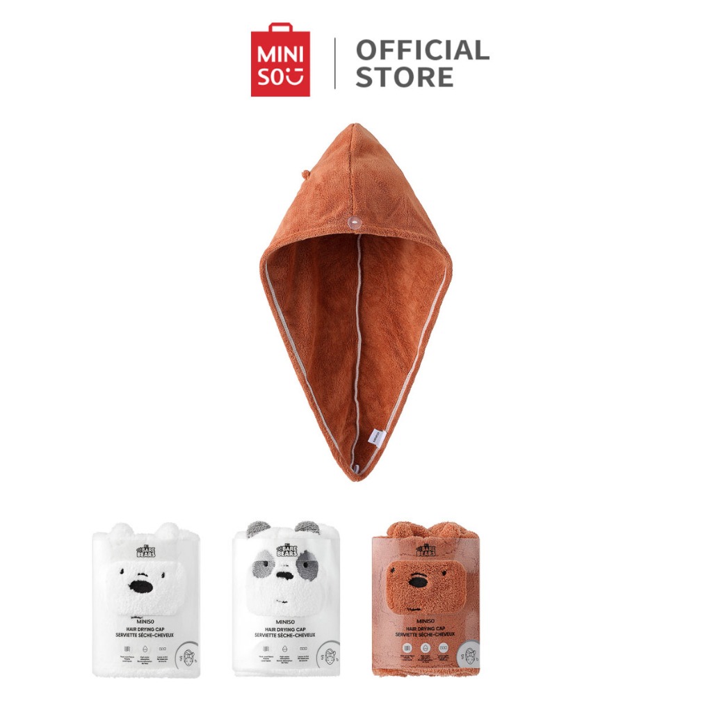 Jual Miniso We Bare Bears Collection Hair Drying Cap | Shopee Indonesia